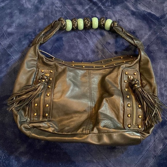 Shanghai Tang | Bags | Nwot Shanghai Tang Black Leather Hobo Bag With ...